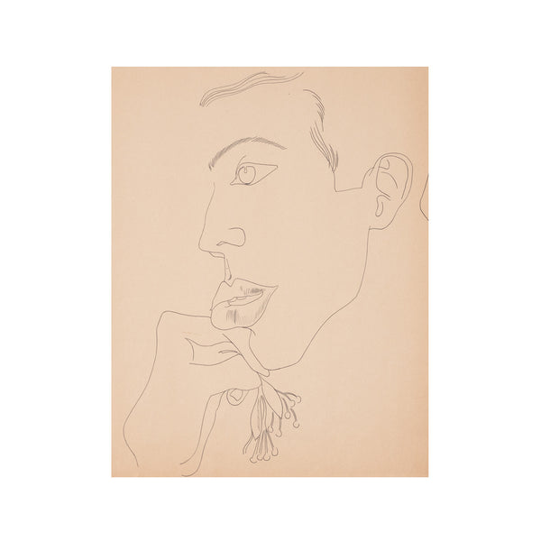 ANDY WARHOL "YOUNG MAN WITH SMALL FLOWER" DRAWING, c. 1955 – Caviar20