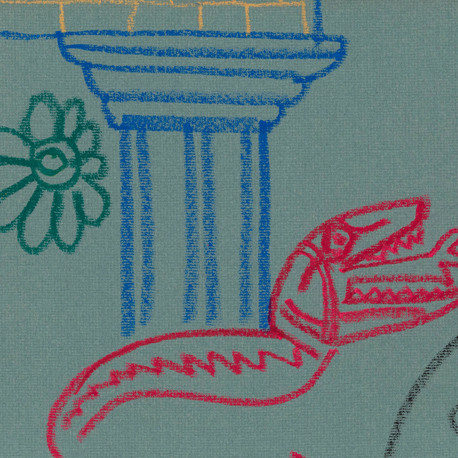 HAROLD TOWN "CADMUS SLAYING A DRAGON" MIXED MEDIA DRAWING, 1976 – Caviar20