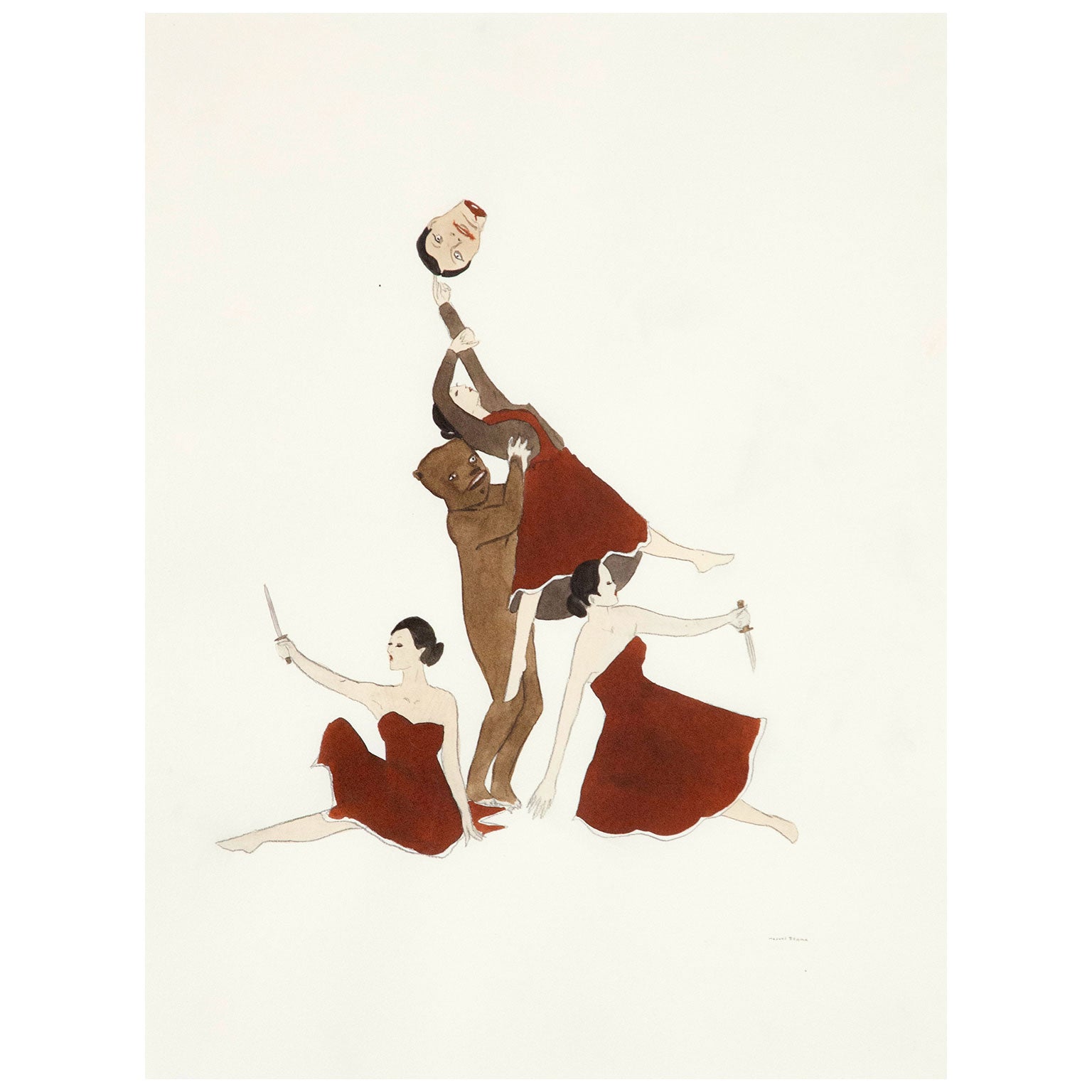 MARCEL DZAMA “OVERHEAD PORTÉ” DRAWING, 2009 – Caviar20