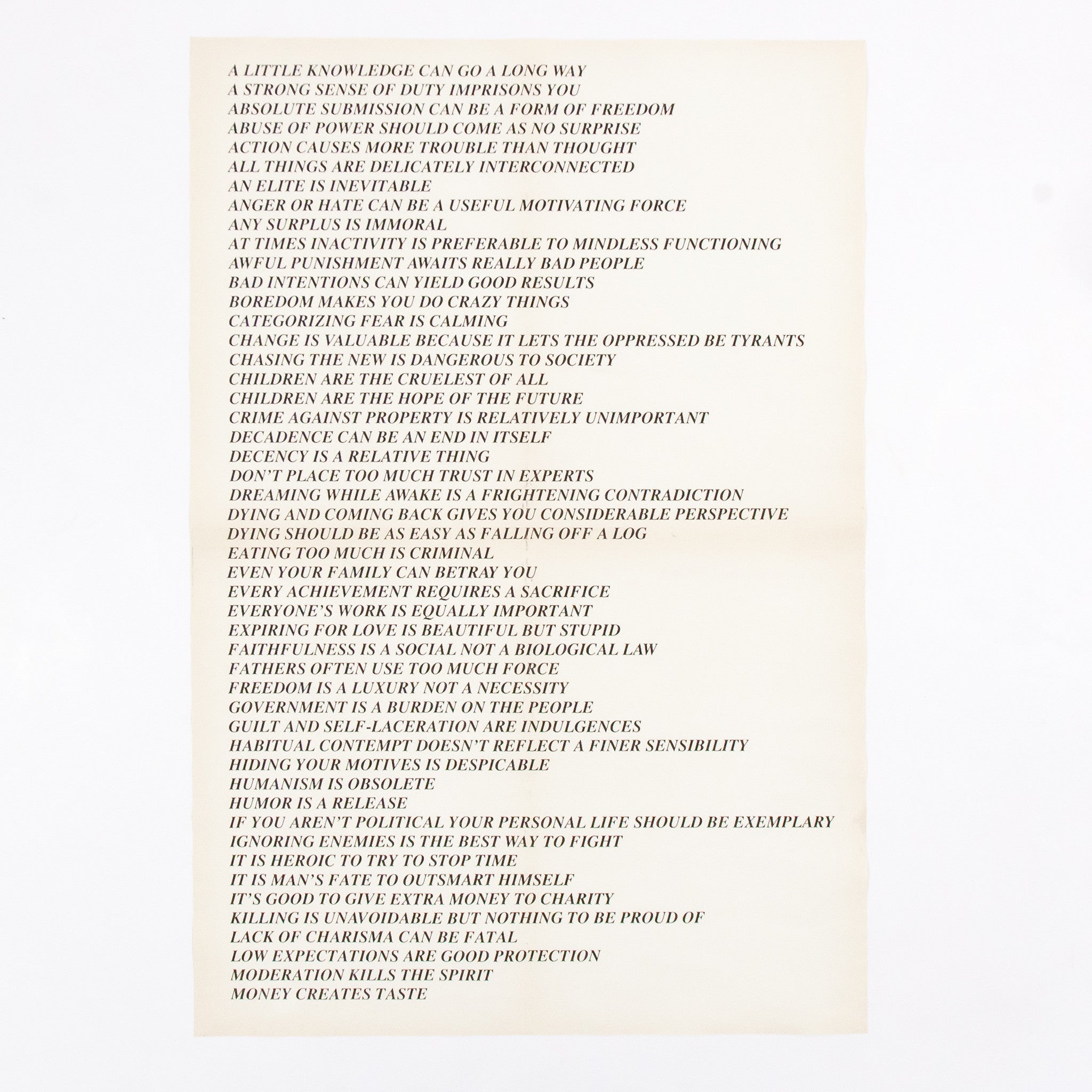 JENNY HOLZER "TRUISMS (TORONTO)" 1982 – Caviar20