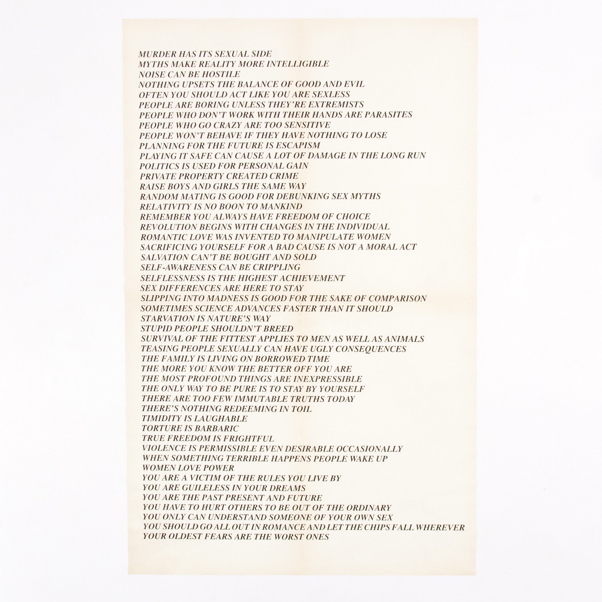 JENNY HOLZER "TRUISMS (TORONTO)" 1982 – Caviar20