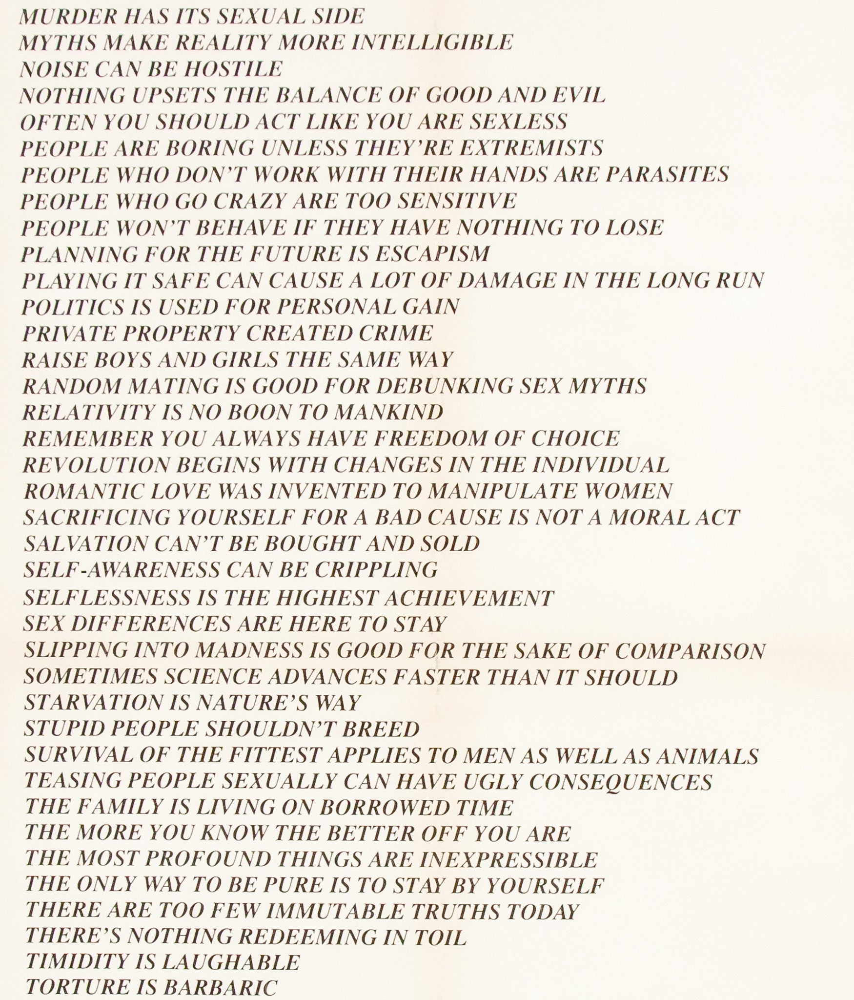 JENNY HOLZER "TRUISMS (TORONTO)" 1982 – Caviar20
