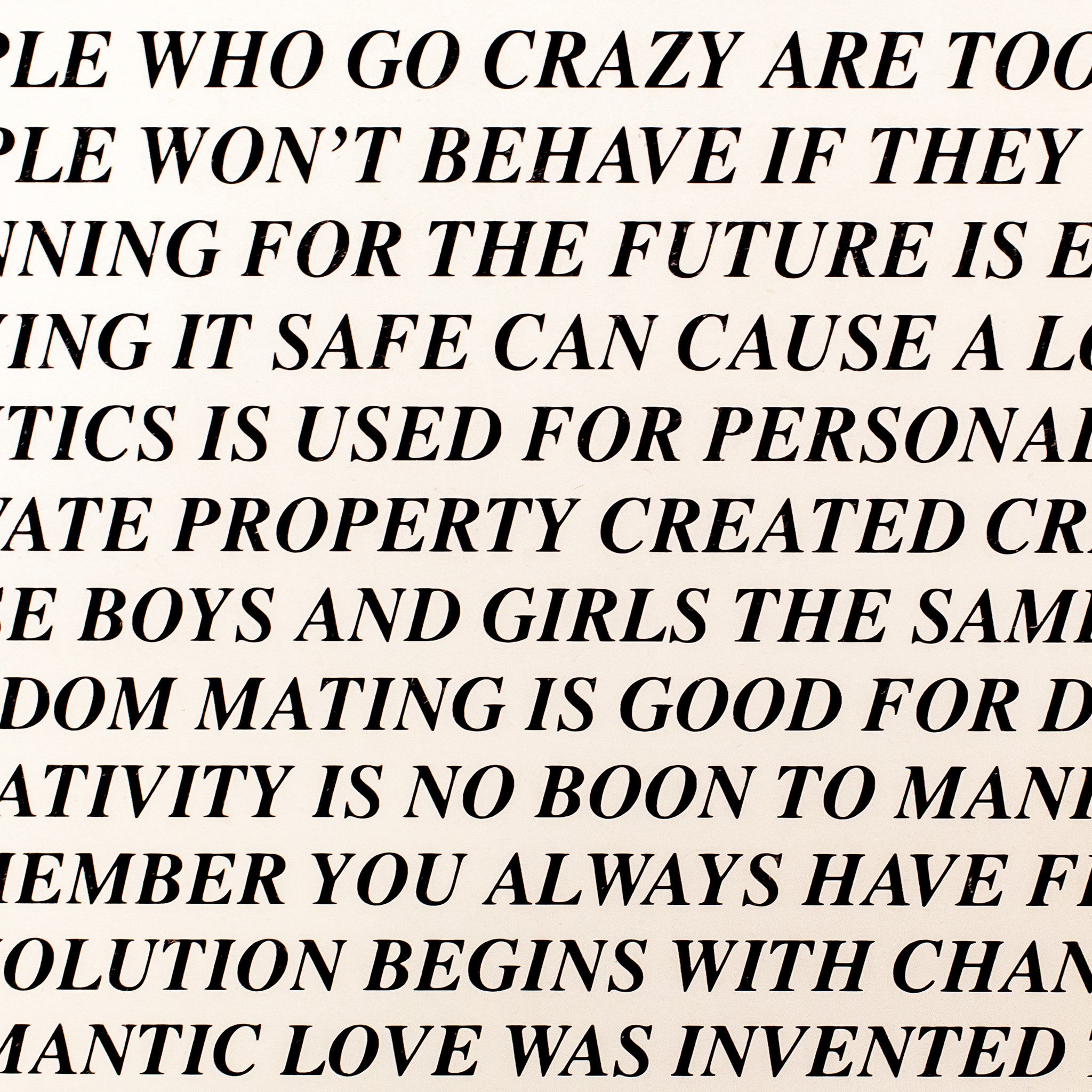 JENNY HOLZER "TRUISMS (TORONTO)" 1982 – Caviar20