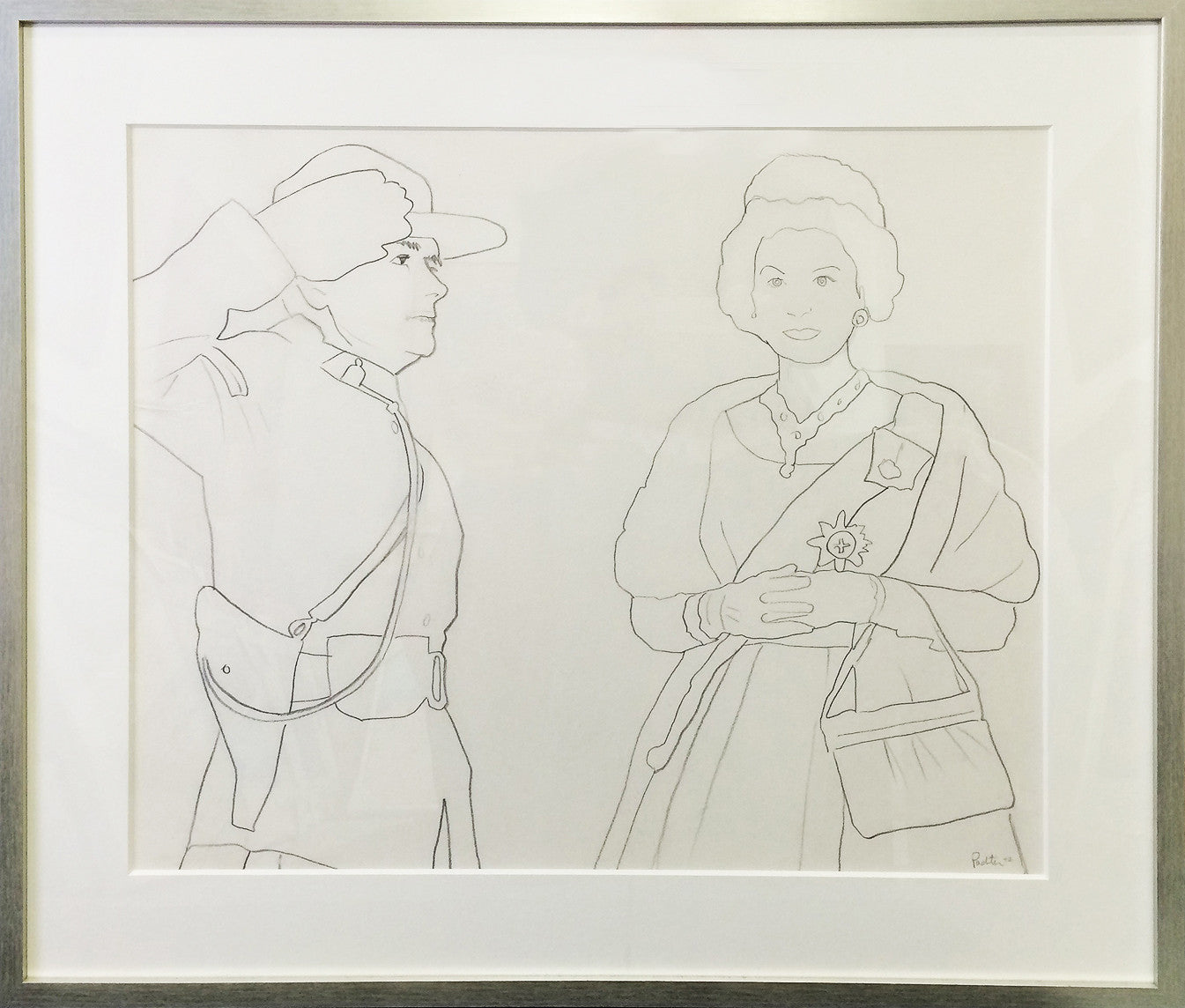 CHARLES PACHTER "QUEEN AND MOUNTIE" DRAWING, 1972 – Caviar20