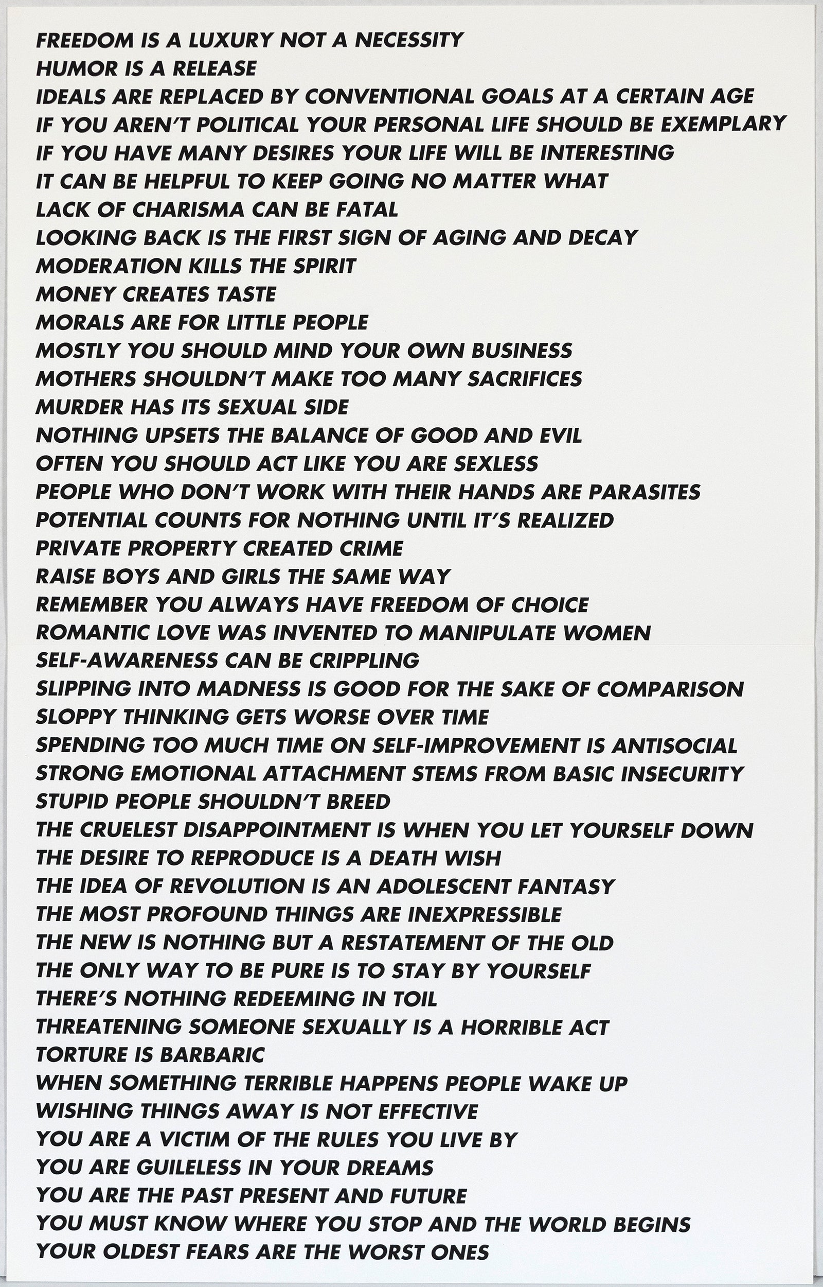 JENNY HOLZER "TRUISMS (TRAVAUX PUBLICS)", 1996 – Caviar20