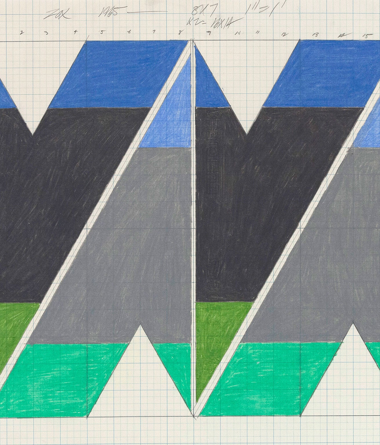 LARRY ZOX "SINGLE FILE" DRAWING, 1965 – Caviar20