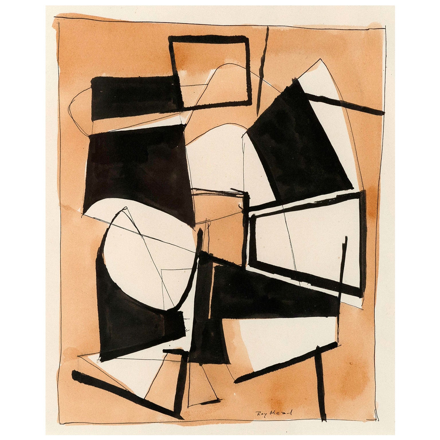 RAY MEAD "UNTITLED" WATERCOLOR, 1955 – Caviar20