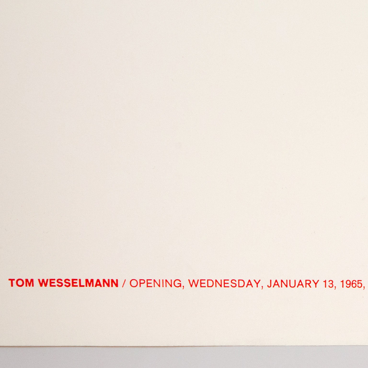 TOM WESSELMANN "GREEN GALLERY EXHIBITION" POSTER, 1965 – Caviar20